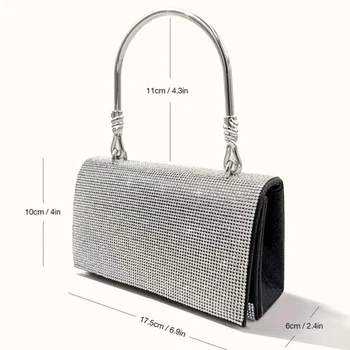Custom Rhinestone Bag Purse Diamond Crystal Designer Silver Evening ...