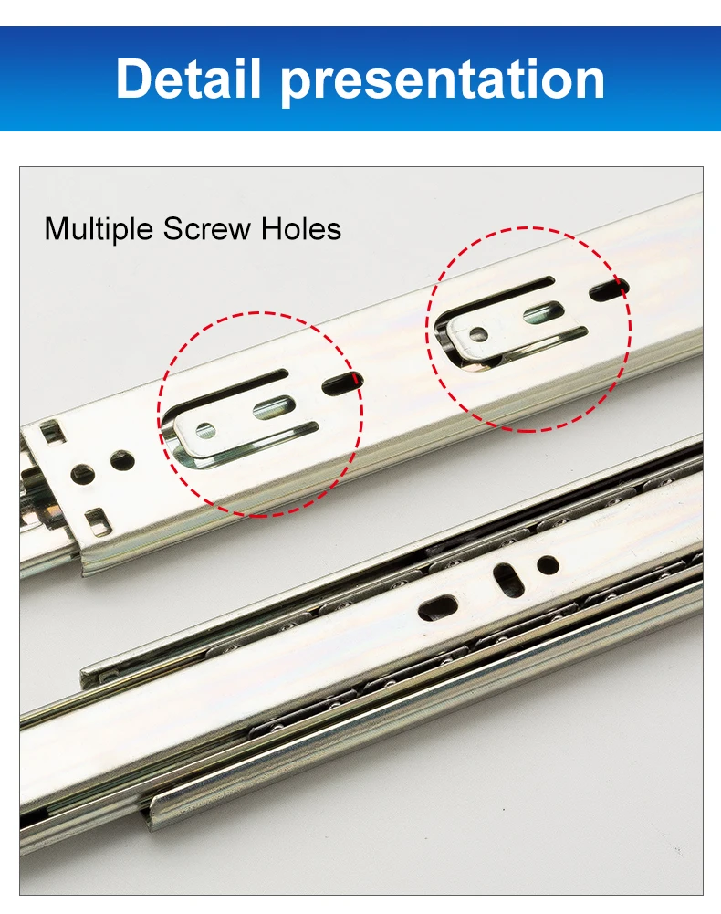 37/38mm Factory Furniture Fittings Drawer Slide Rail Black Single And ...