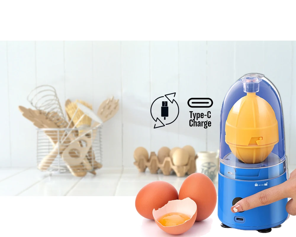 Electric Egg Scrambler Shaker - Golden Egg Maker with Slicer