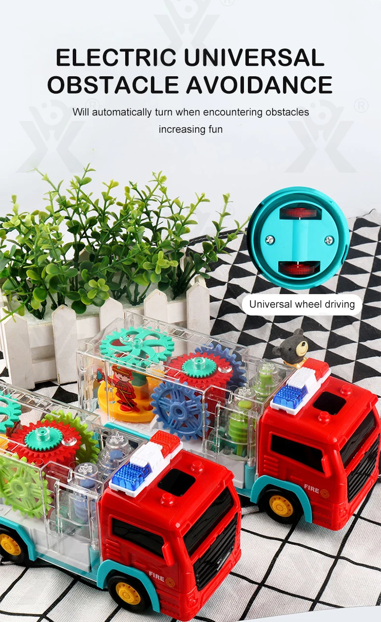 Chengji New Educational Battery Operated Gear Fire Truck Toys