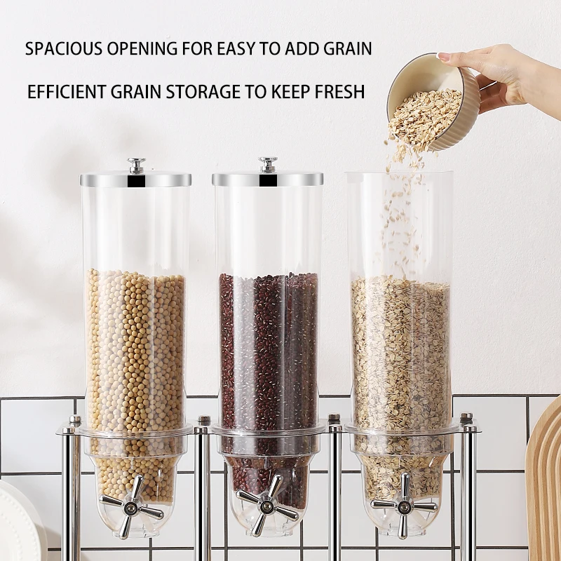 S/s Cereal Dispenser Grain Dispenser Dry Food Storage Container For ...