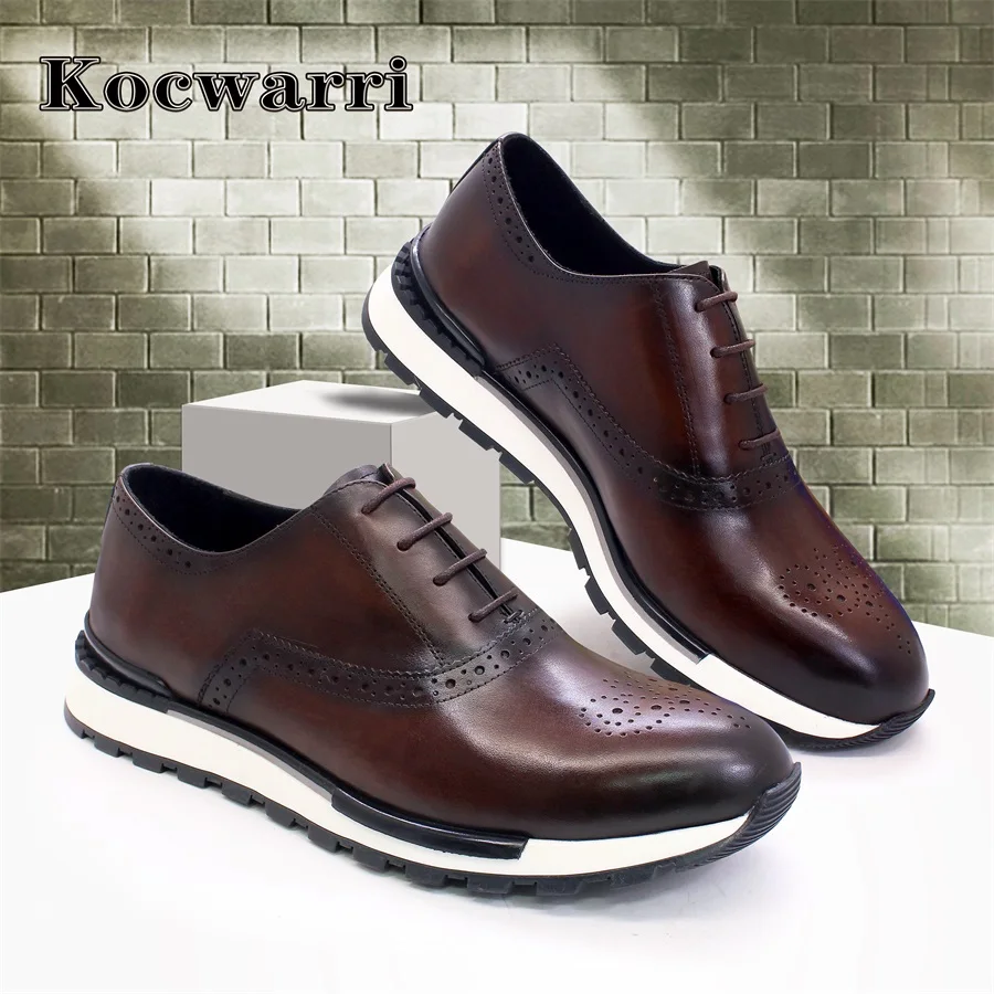 Customized First Layer Cowhide Leather Men's Casual Shoes