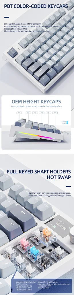 K86 Rgb Mechanical Gaming Keyboard With Smart Color Screen Supports ...