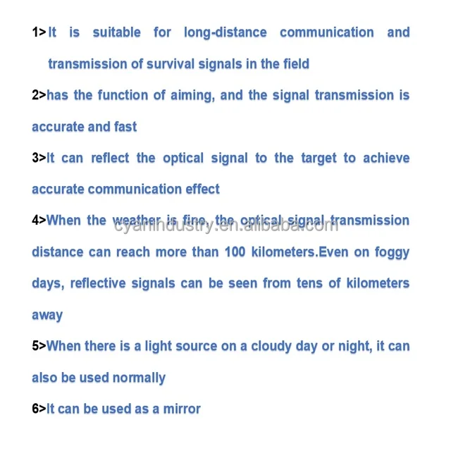 SOS Emergency Rescue Survival Reflective Mirror with Whistle