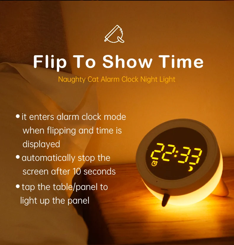 Nordic Ins Style Cartoon Pendulum Clock Cute Little Cat Children's ...