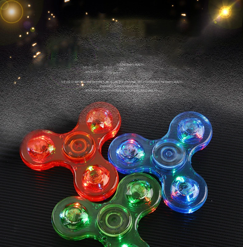 Luminous LED Hand Spinner Toy Transparent Finger Fingertip ...