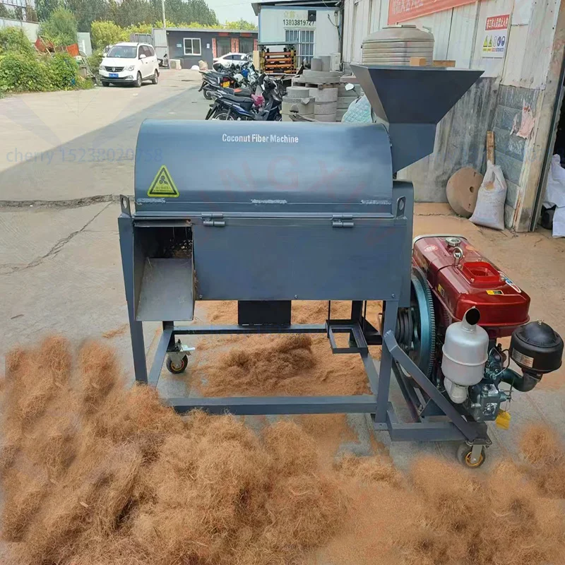 Coconut Husk Crusher Coconut Coir Fiber Making Processing Machine ...
