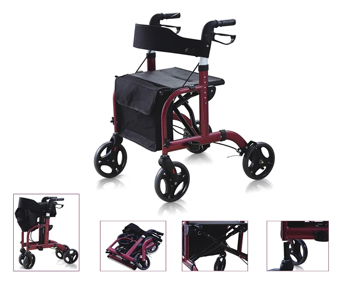 BQ1001A Adults Double Folding Aluminium Light Weight Wheelchair Walker ...