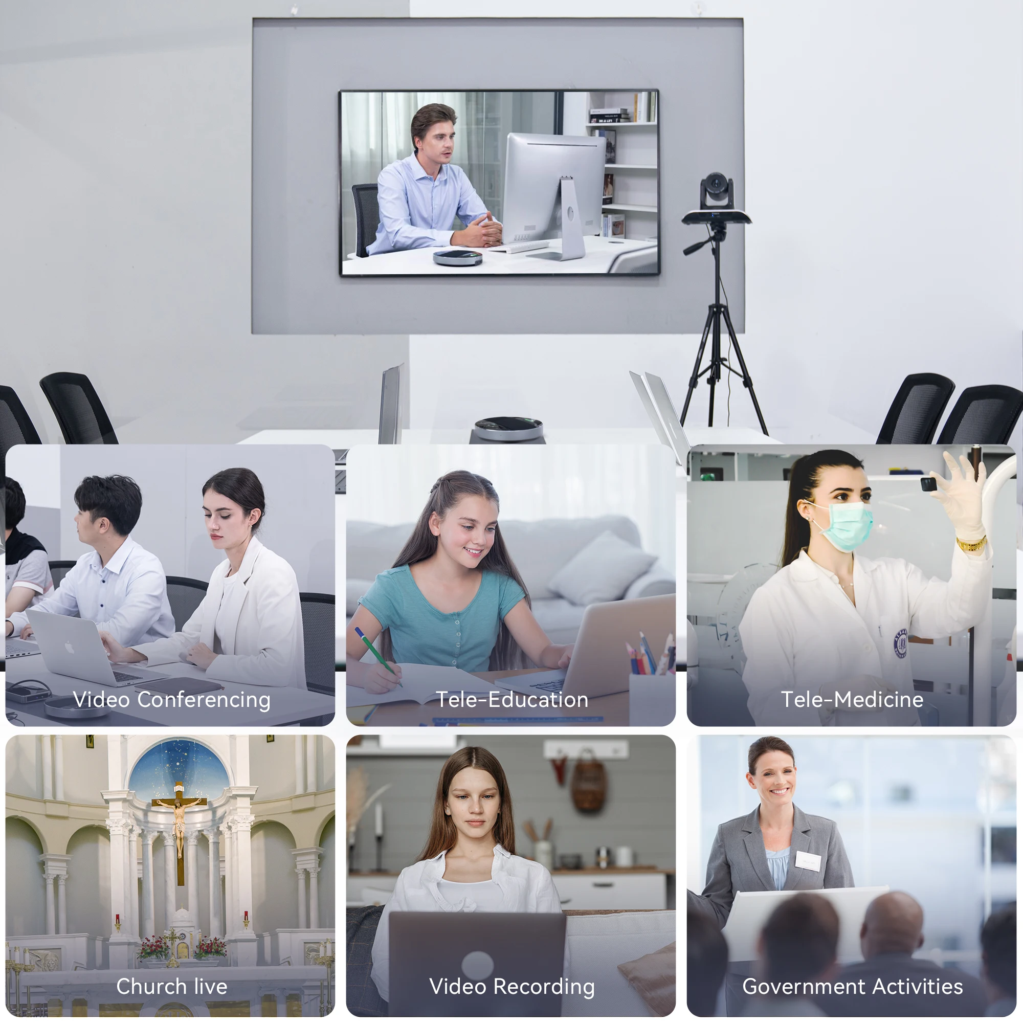 All in One Audio & Video Conference Kits With 20x Zoom PTZ Camera and ...