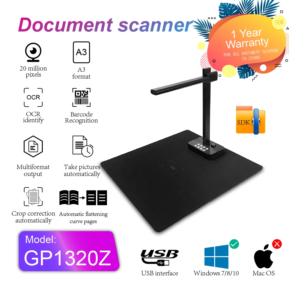 A3 A4 Large Size High Speed Flatbed Smart Book Scanner Portable Usb ...