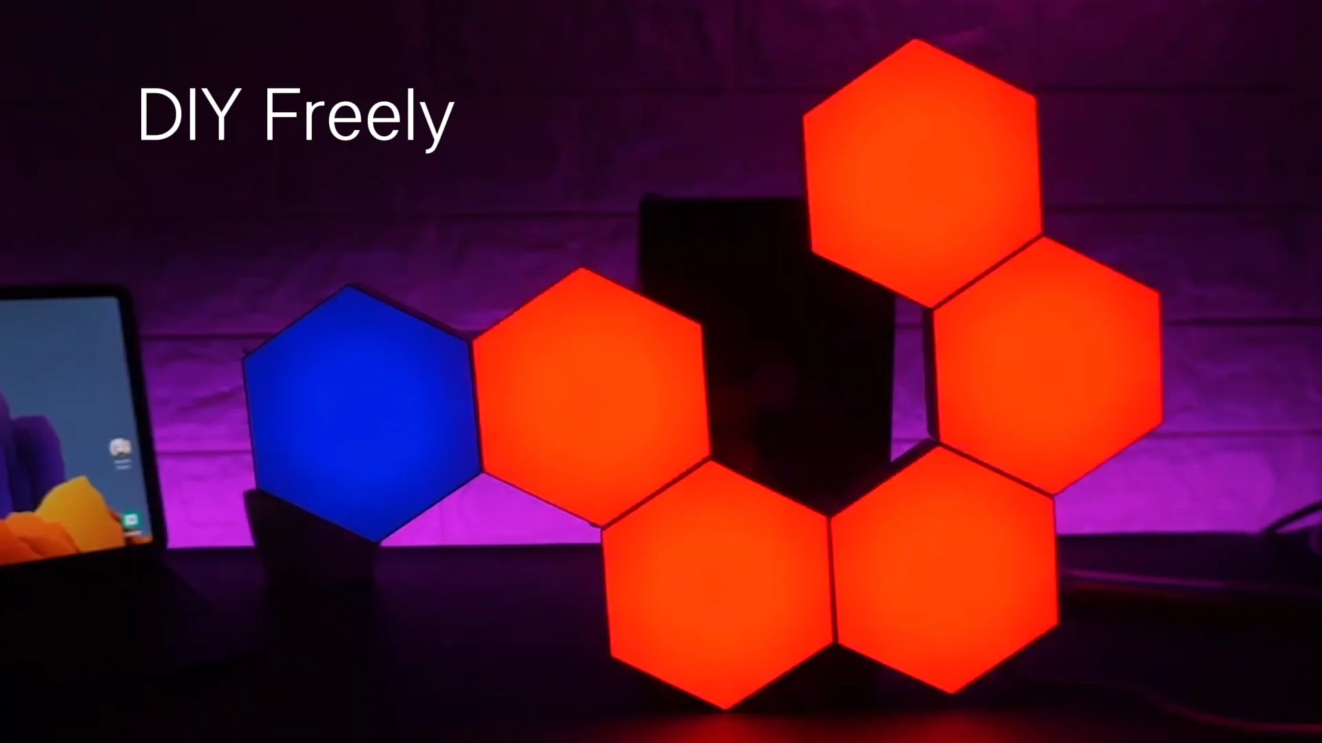 Smart Remote Controlled Wall Lamp Modular Quantum Rgb Hexagonal Led ...