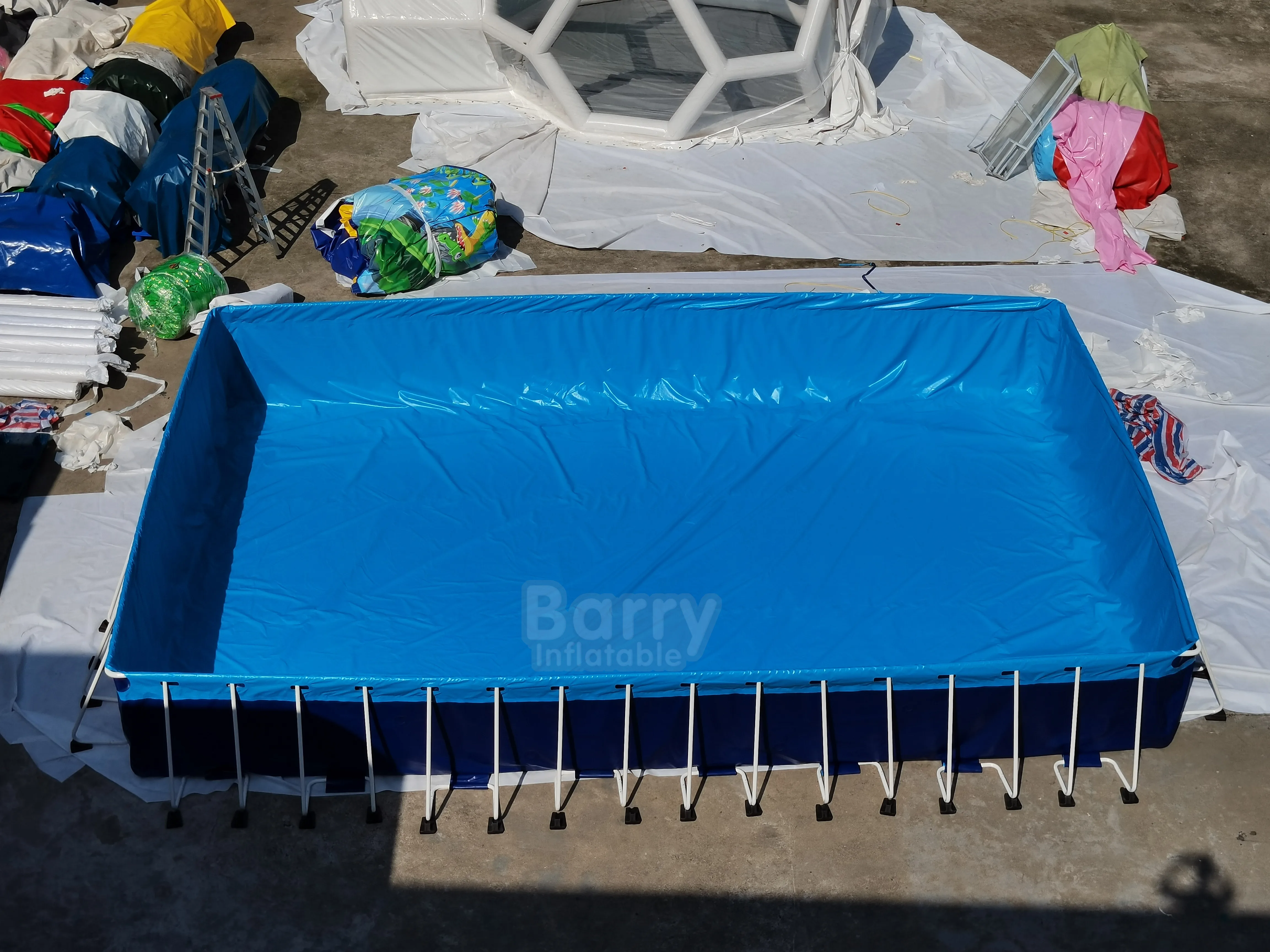 Outdoor Above Ground Pvc Swimming Pool Metal Frame Water Park For Kis ...