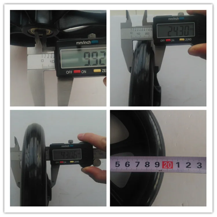 200mm 8x1 Inch Solid Spoke PVC Plastic Wheel - Durable & Versatile