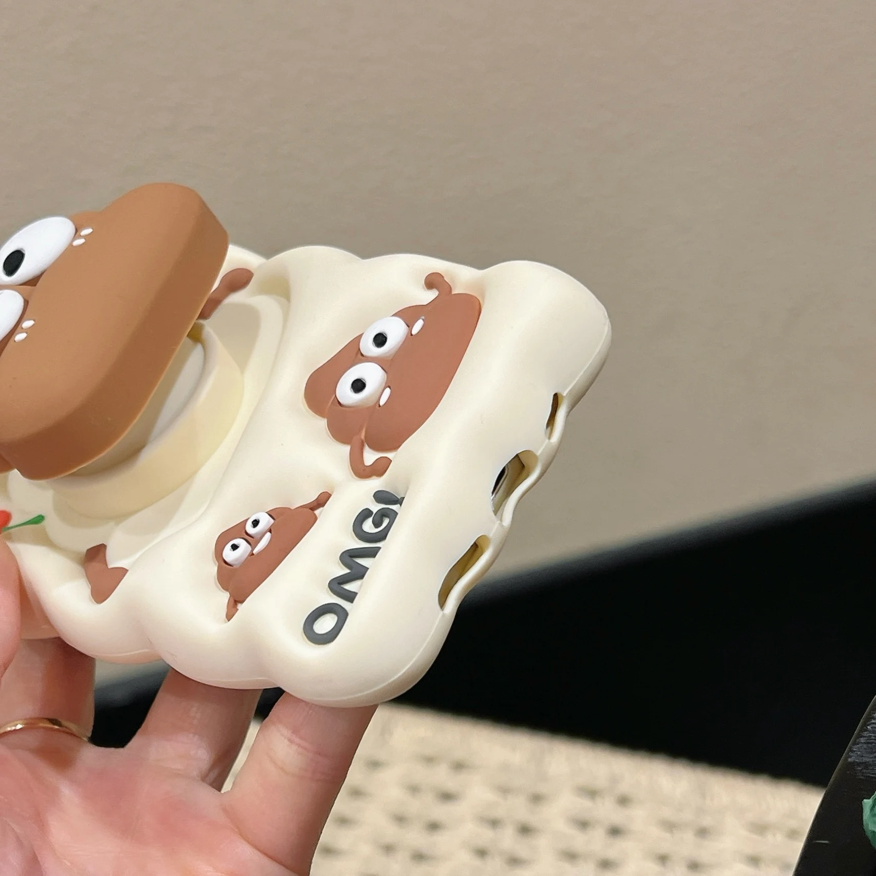 Fashion Cartoon Poop Retractable Stand Funny Silicone Shockproof ...