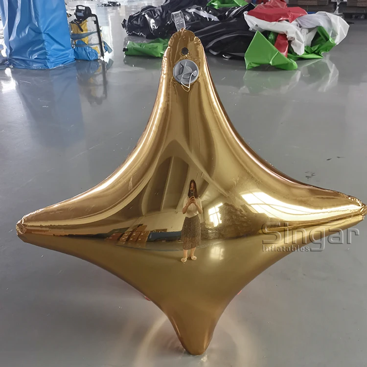 1m Giant Starpoint Metallic Gold Balloon Inflatable PVC Hanging Mirror ...