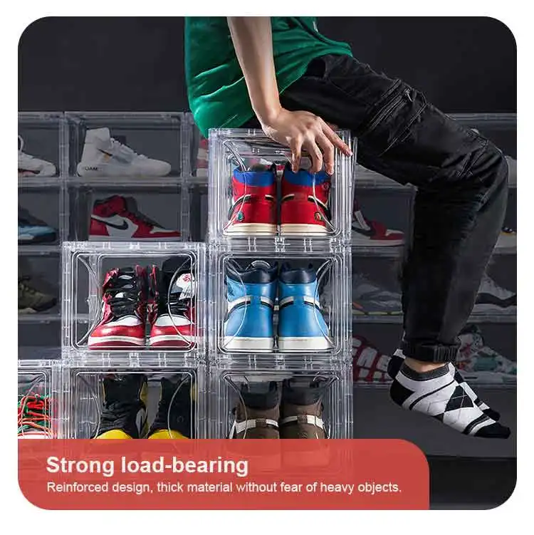 Hot Side Open Door Stackable Sneaker Organizer Case PTE clear ...