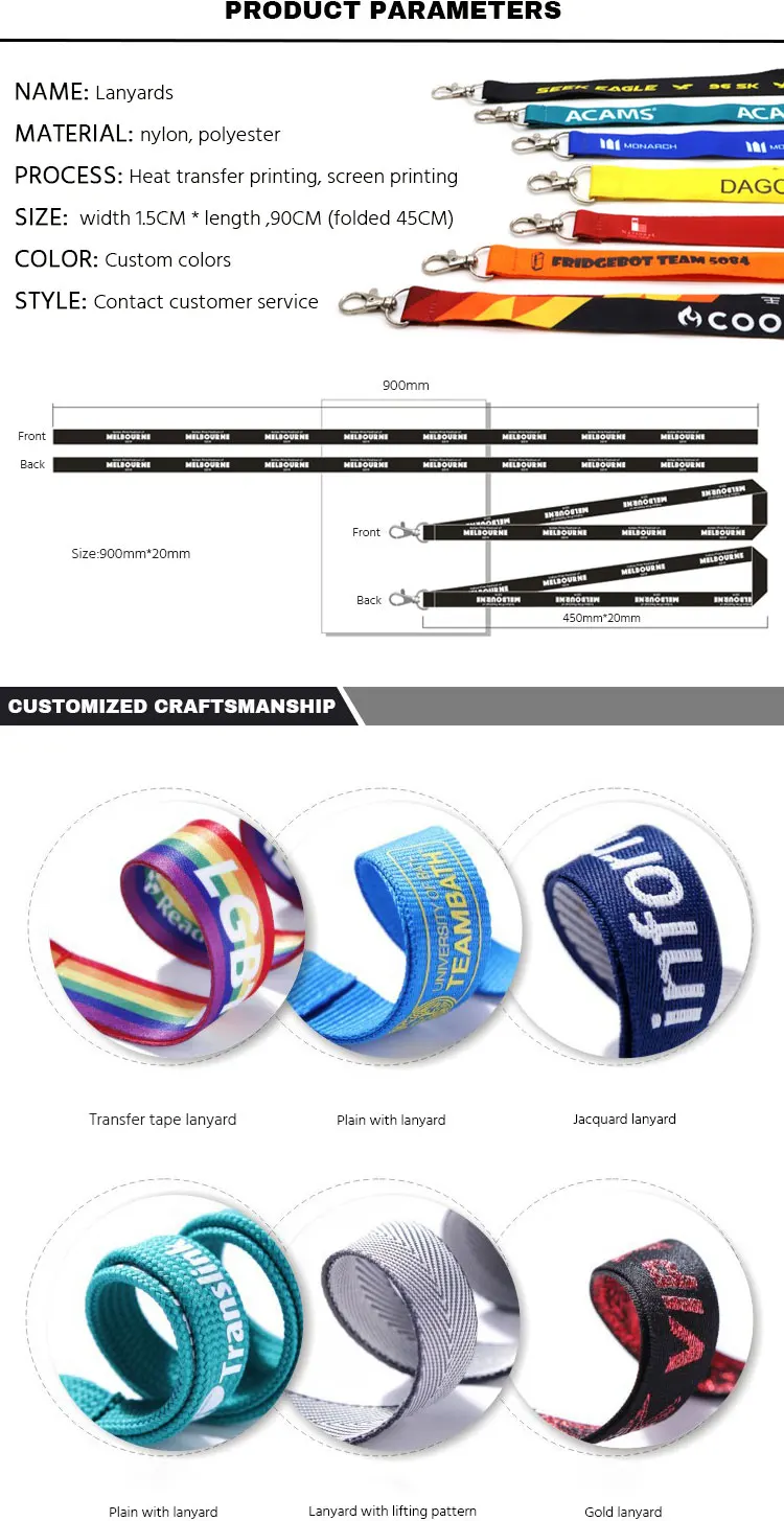 Custom Safety Lanyard Cord Necklace Woman Badge Holder Necklace Chain ...