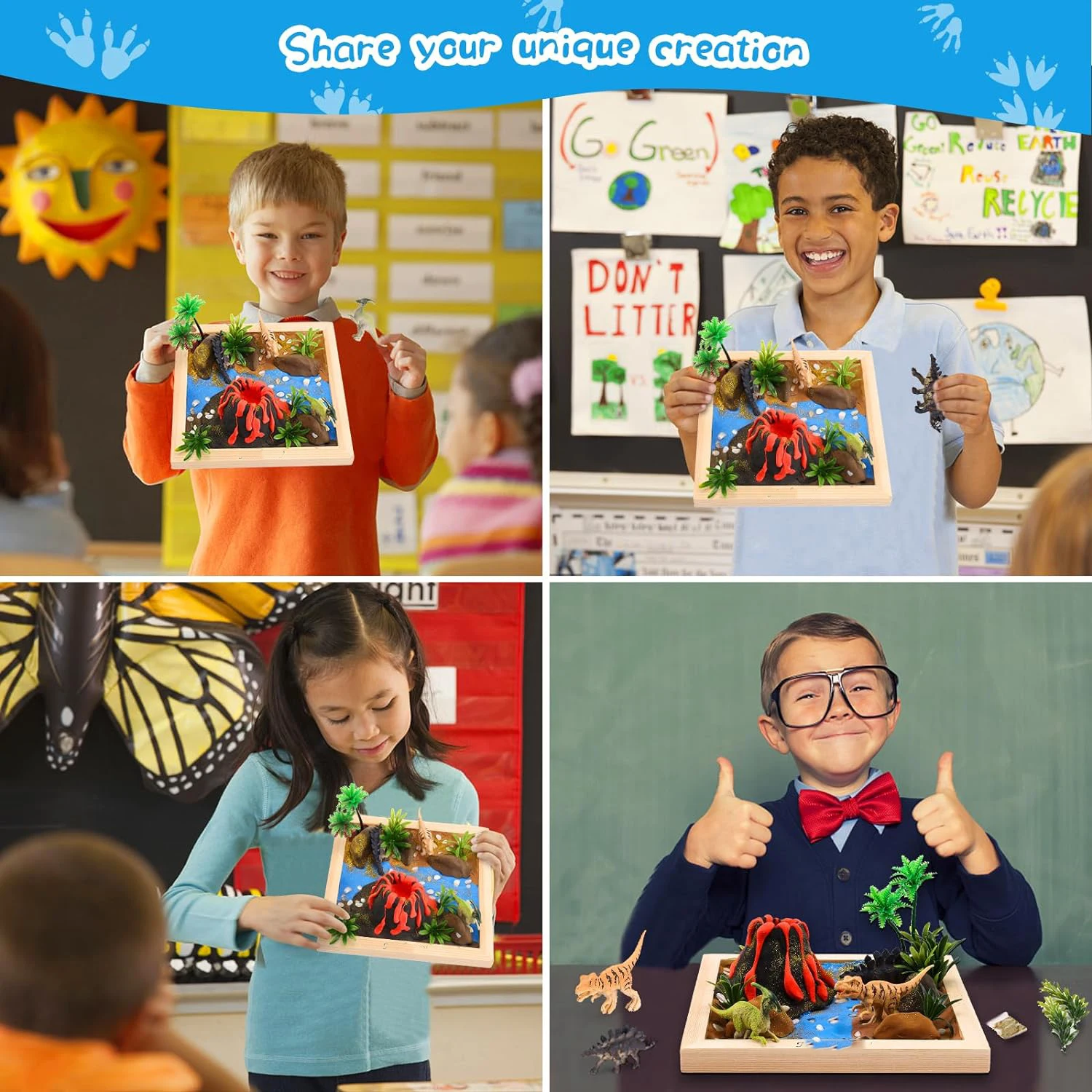 Exciting Diy Dinosaur World Art Craft Kits For Kids Funny Diy Clay Kits ...