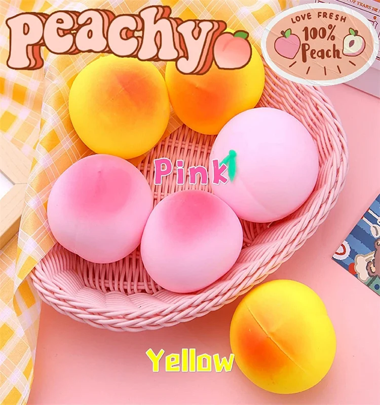 Cheap Peaches Shaped Pressure Ball Mini Kawaii Mochi Squishy Squeeze ...