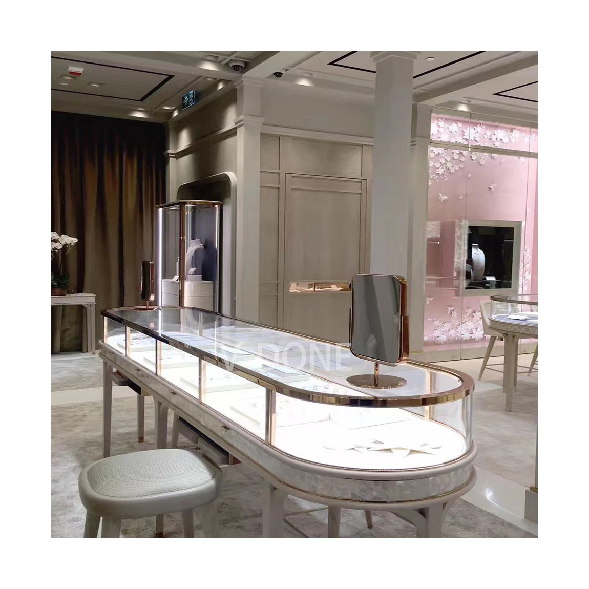 High End Luxury Gold Jewelry Store Display Showcase And Counter ...