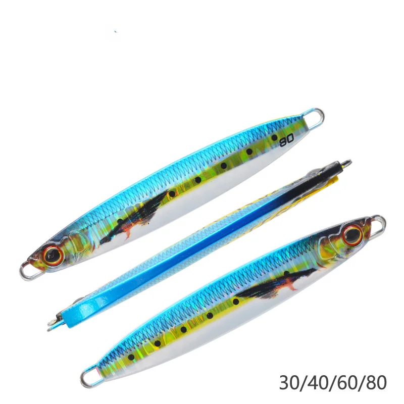 Km Saltwater Fishing Lure Metal Jig 30g 40g 60g 80g Artificial Baits Slow Jigging Lure Metal ...