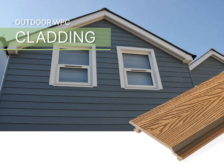 Exterior Wpc Cladding Wall Wood Grain Indoor Plastic Timber Composite Facade Slat Wpc Wall Panel ...