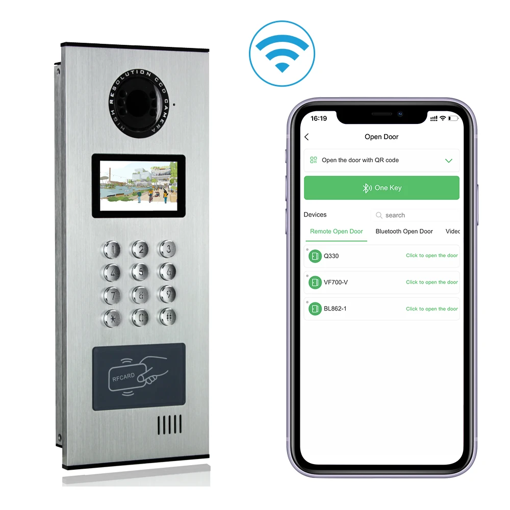 Thinmoo Metal Casing Intelligent Cloud Intercom for Multi-Apartment ...