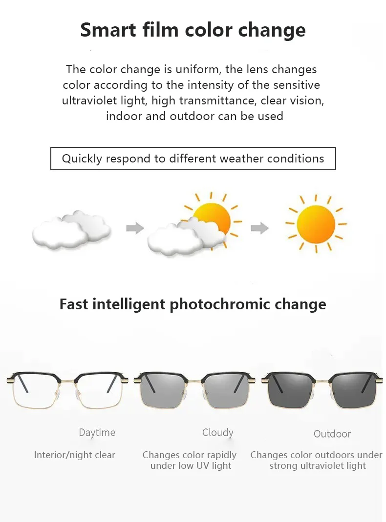 Half Frame Men's Handsome Square Frame UV Protection Glasses