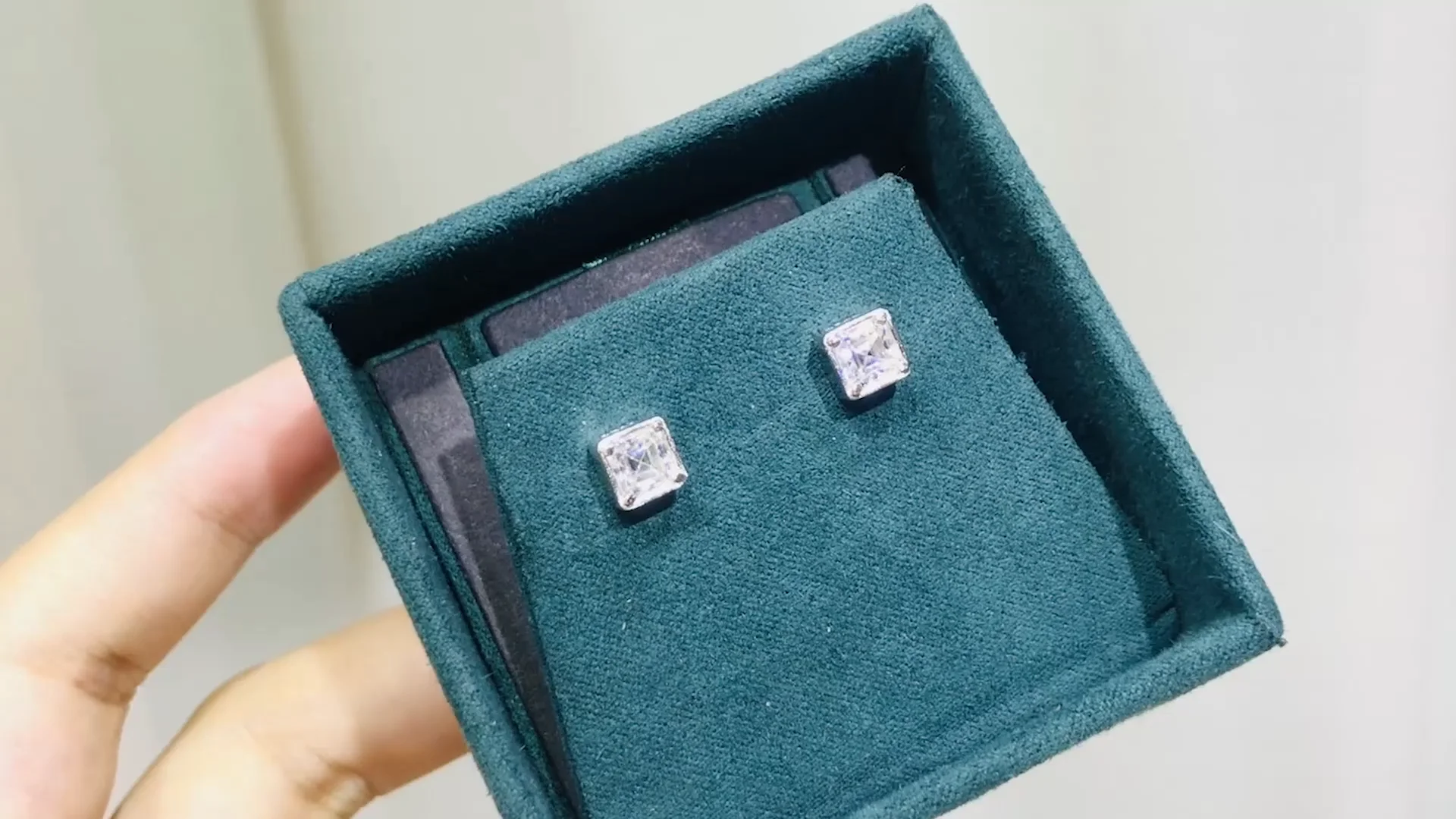 Czcity Earing Woman Square Elegant Wedding Silver 2022 Diamond ...