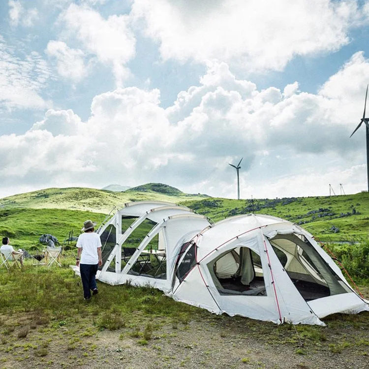 Custom Made Camping Connect Tunnel Tent With Canopy Glamping Family ...