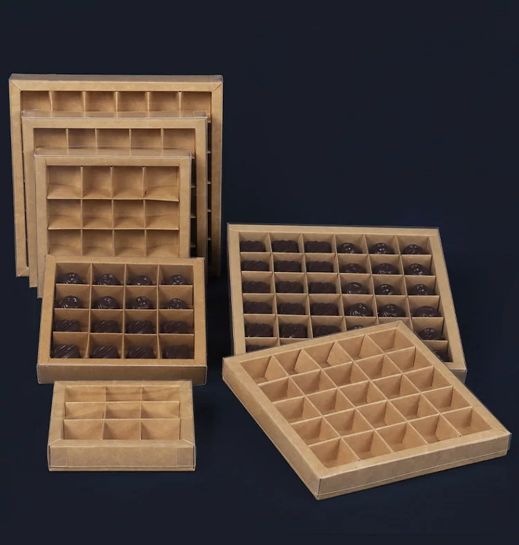 Custom PVC Clear Cover Slide Out Drawer Kraft Chocolate Packaging Box ...
