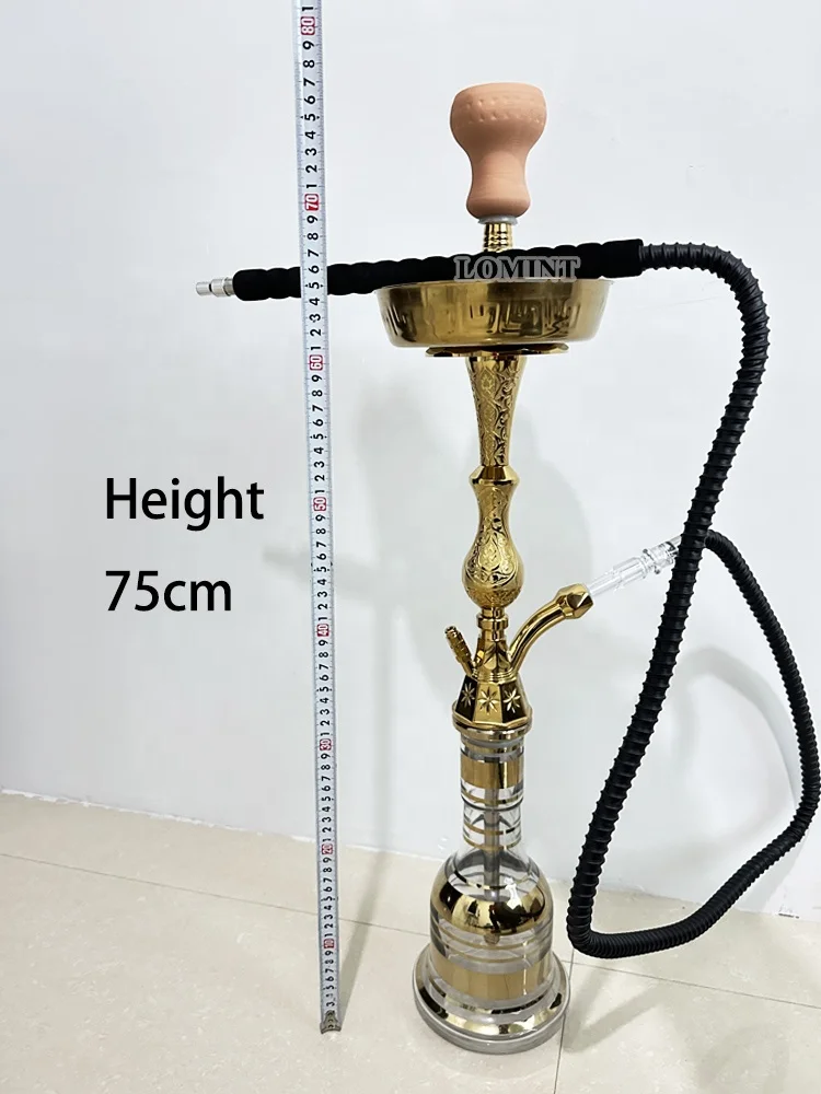 70 Cm Large Egypt Style Hookah Shisha Set Glass Base LOMINT