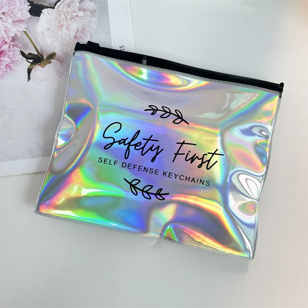 Luxury Customized Logo Holographic Plastic Stand up Zipper Bag Fashion ...