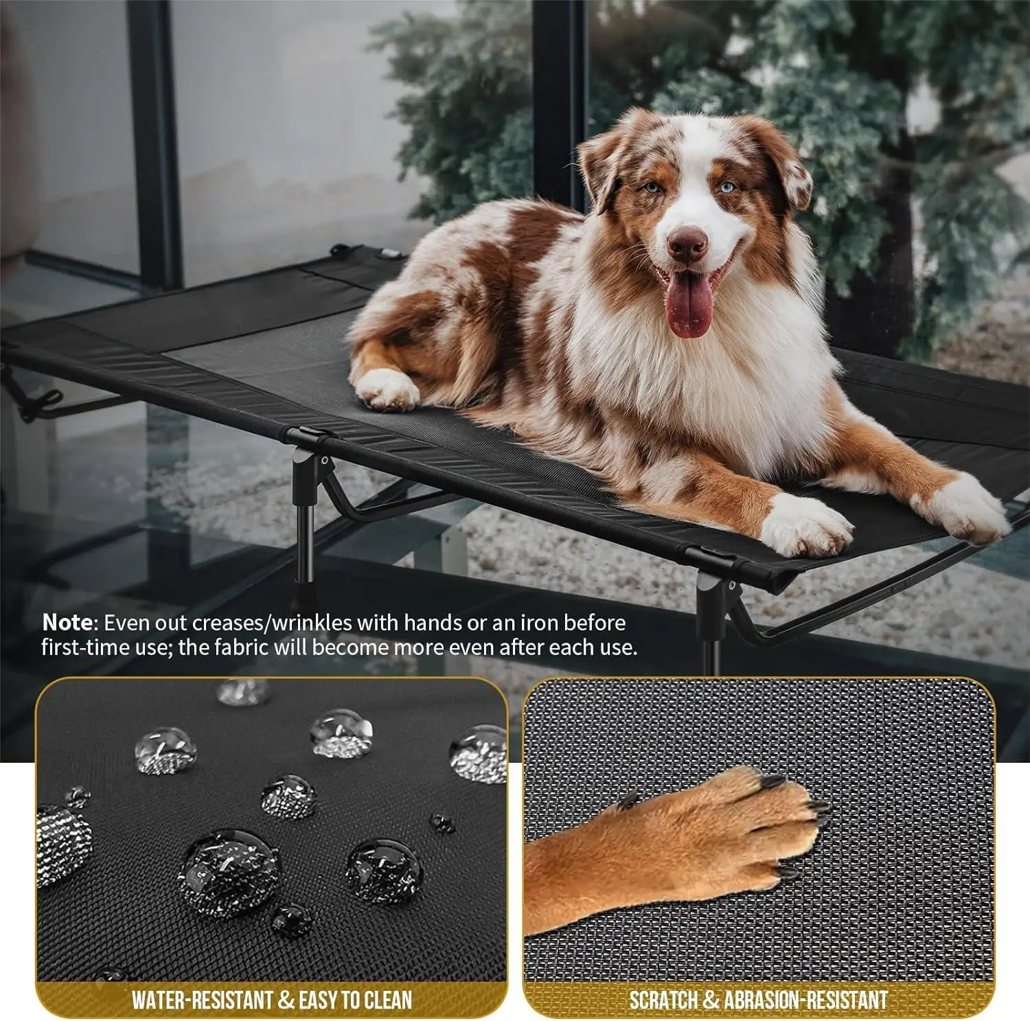 Chew-Resistance Pet Cot Portable Foldable Durable Indoor Outdoor ...