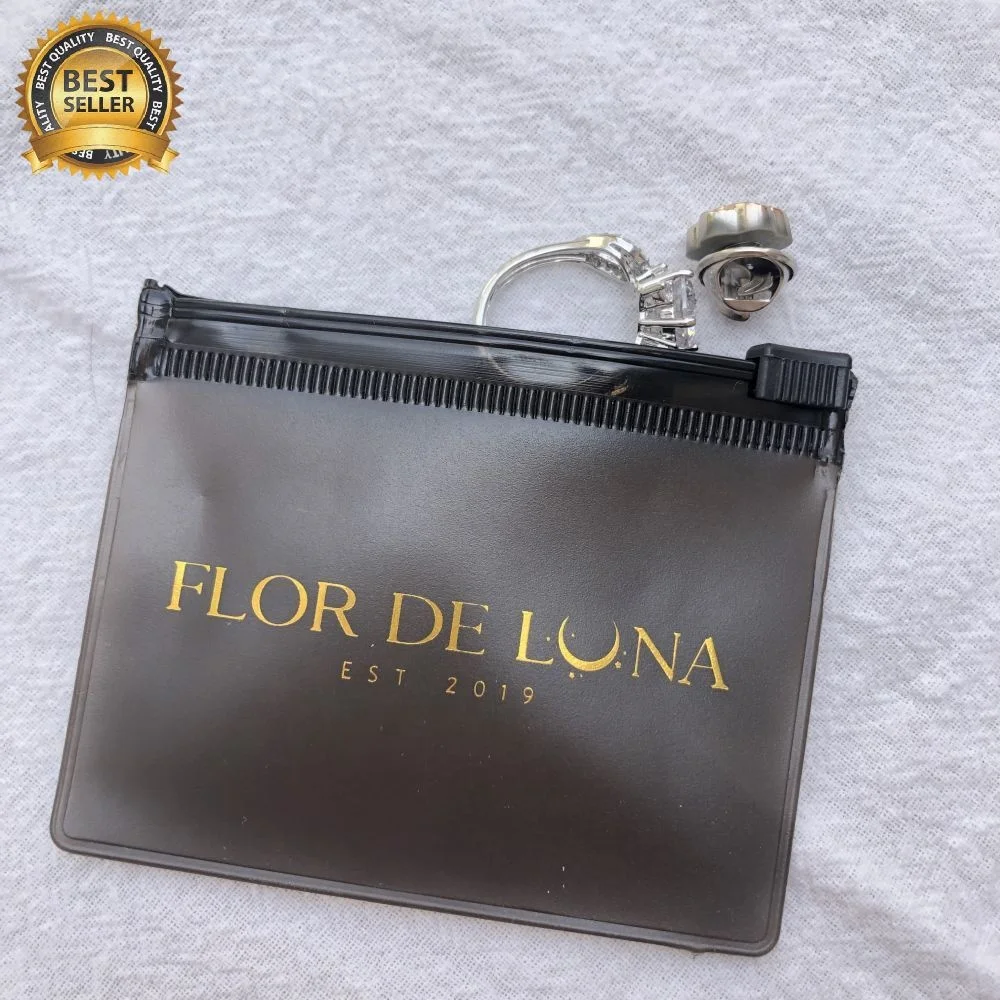 Custom Pvc Plastic Ziplock Pouch Rings Jewelry Packaging Black Frosted ...