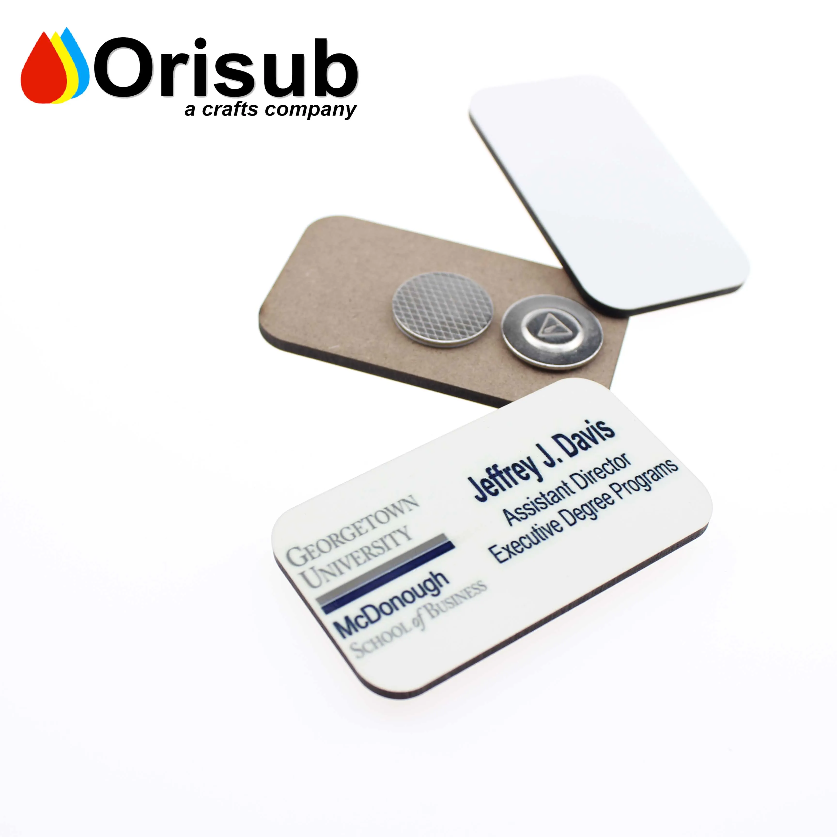 Custom Sublimation Blank Name Badge with Magnet| Alibaba.com