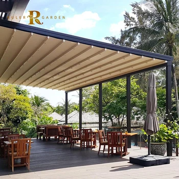 Outdoor Opening Pvc Pergola Big Roof Cover Automatic Retractable ...