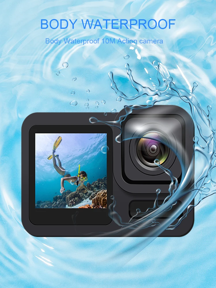 Hot Selling Double Screen 8k 15fos 6k 30fps 4k 60fps Body Waterproof ...