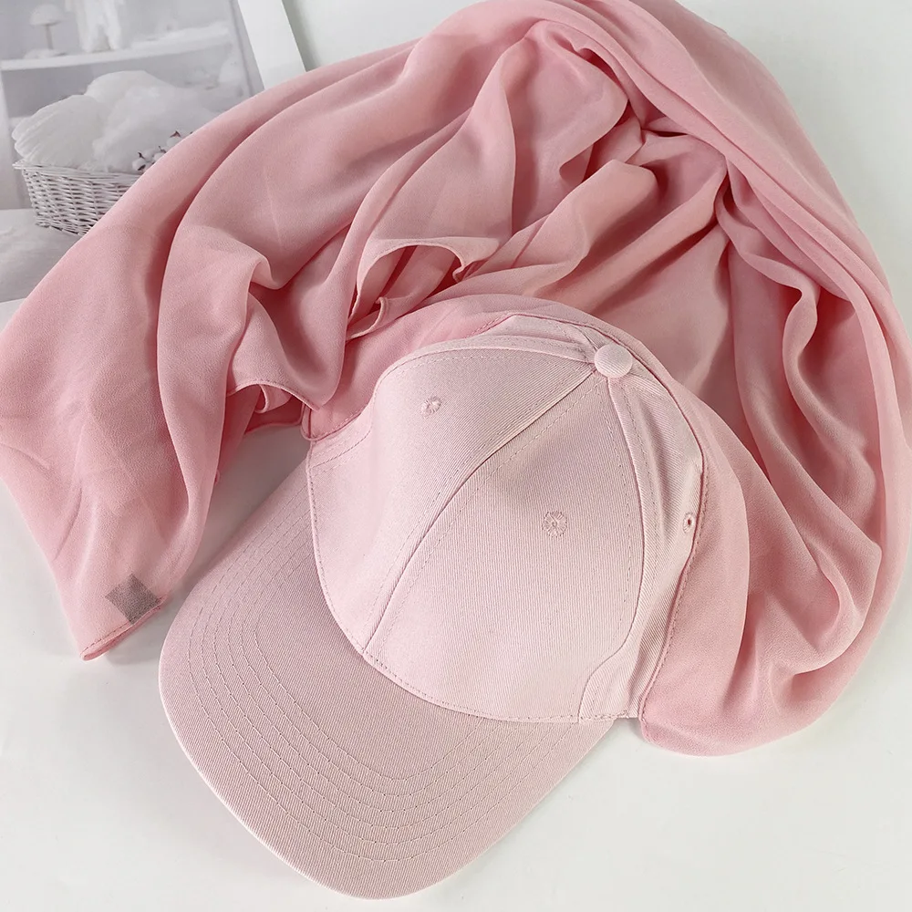 Baseball Cap With Hijab Head Scarf Headwraps For Women Fashion Ready To ...