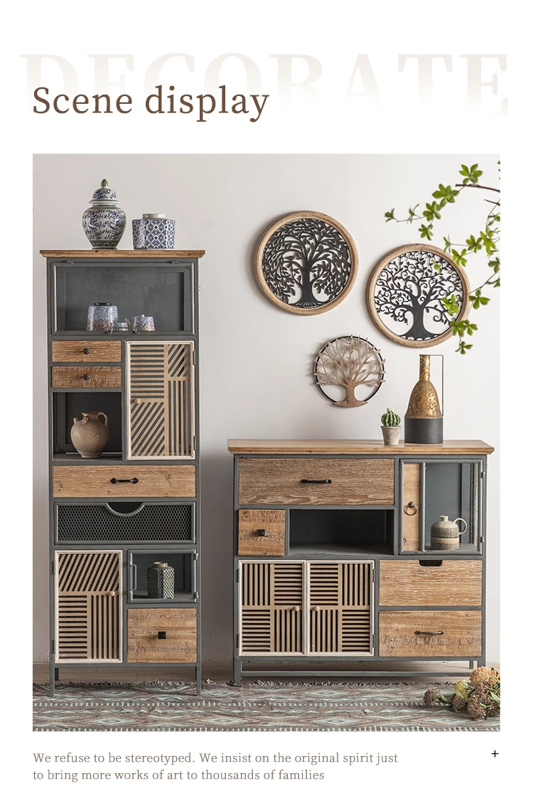 Nordic Newest Design Shabby Chic Storage Metal And Wood Combination ...