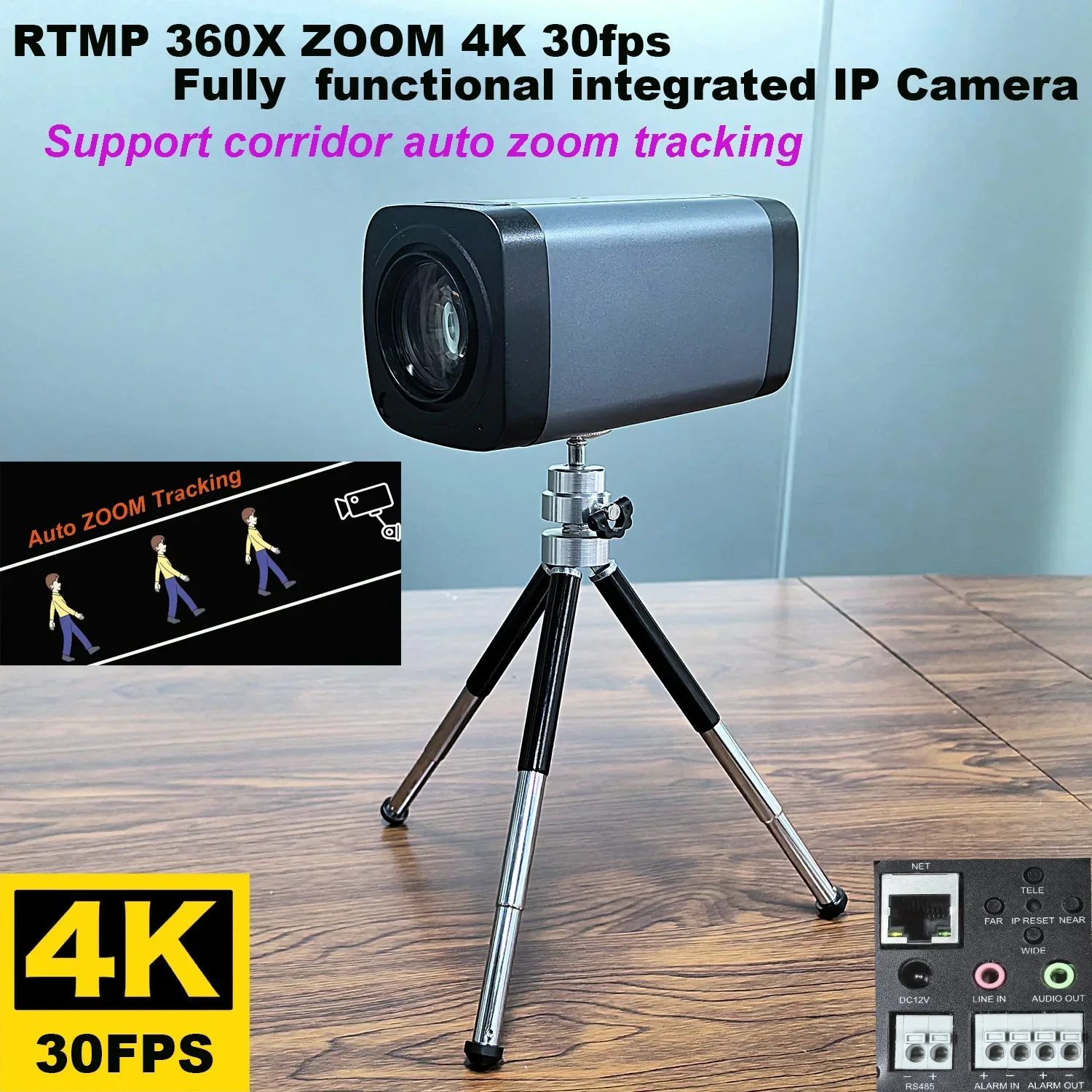Videolink RTMP 4K 8MP 360X ZOOM IP Camera with Auto Tracking