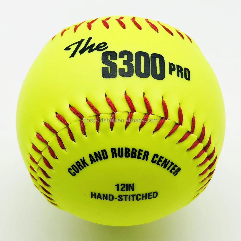 12inch Optic Yellow Synthetic Leather Softball Training Balls