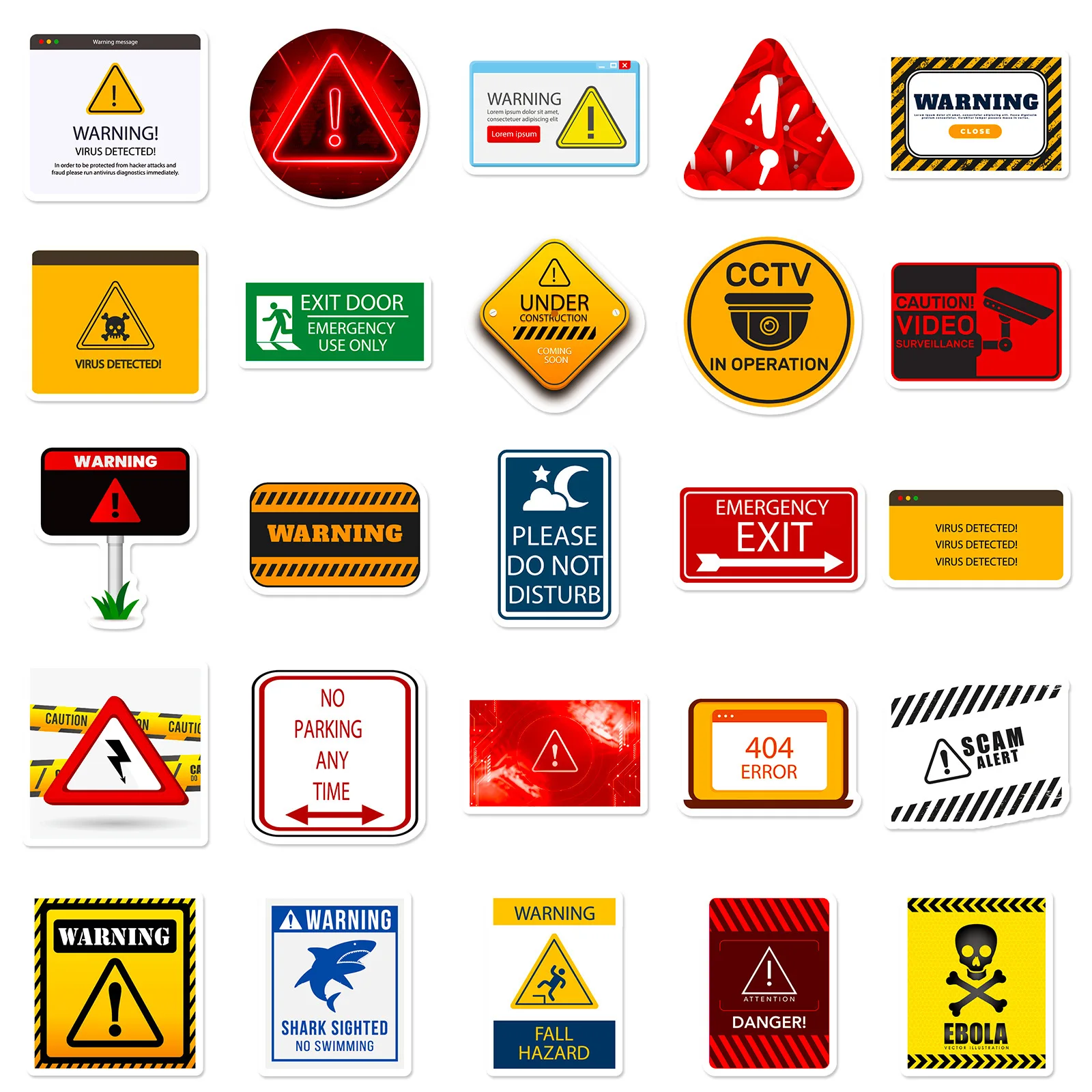 50pcs Cool Warning Logo Label Graffiti Stickers for Car