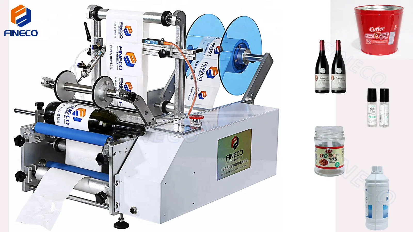 Fineco 603 Wine Double Side Sticker Round Water Semi-automatic Digital ...