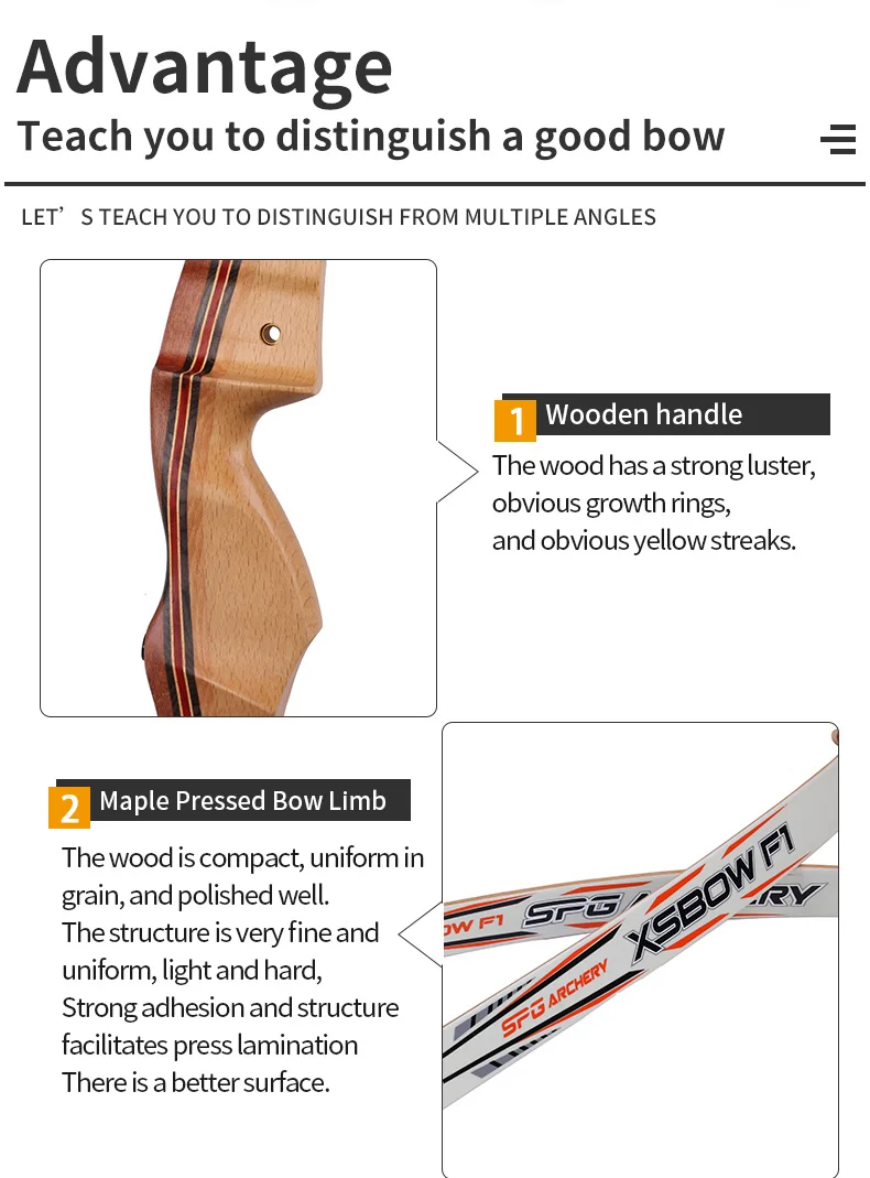 Spg Takedown Recurve Bow Wooden Riser Outdoor Hunting Shooting Practice ...