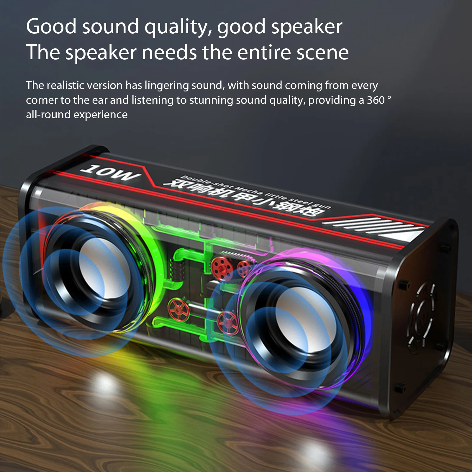 V8 Armour Dual Bluetooth Speaker - Portable Waterproof RGB LED Speakers for Outdoor Use, Perfect ...