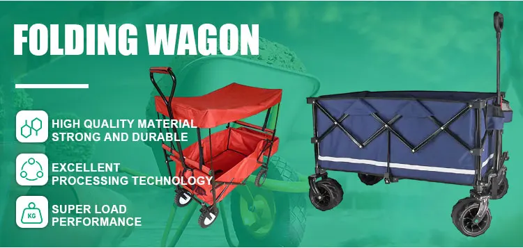 Collapsible Canopy Wagon - Heavy Duty Utility Outdoor Cart