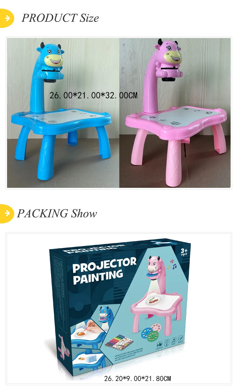 Cow Toy Board Projector Drawing Table Painting for Children