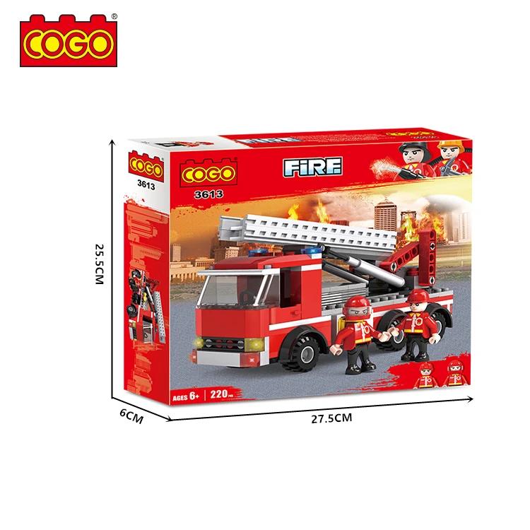 Cogo 220 Pcs Educational Building Blocks Sets Engine Fire Fighter ...