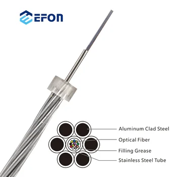 Efon Composite Overhead Ground Wire 6/12/24/48 Core Optical Fiber Loose Tube Stranded Single ...